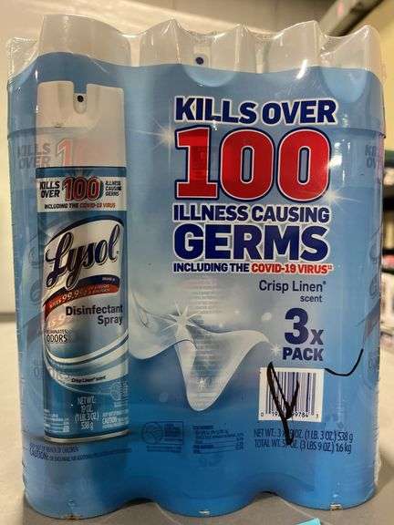 (8) PACKS OF LYSOL DISINFECTANT SPRAY (3 BOTTLES PER PACK) - Earl's ...
