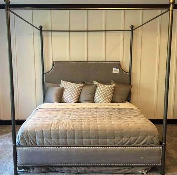 COMPLETE KING SIZE 4 POSTER BED SET (BED FRAME, MATTRESS, BOXSPRING ...
