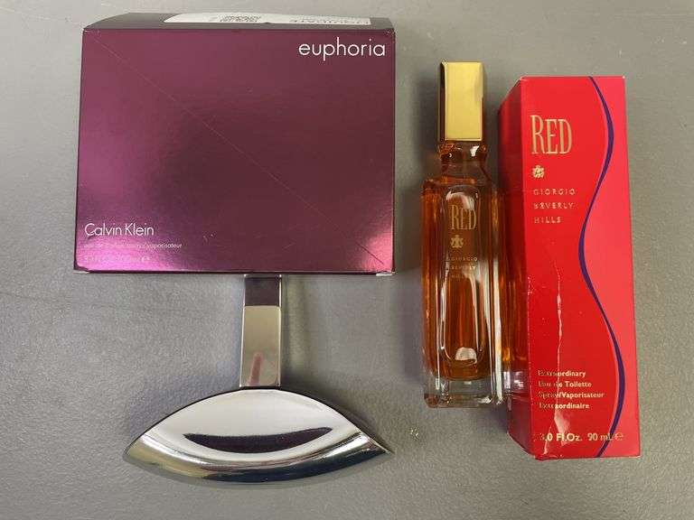 CALVIN KLEIN EUPHORIA 100ML & GIORGIO RED 90ML PERFUMES W/ BOXES - Earl ...