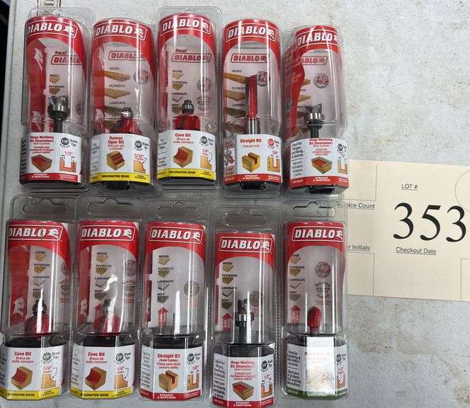 (10) DIABLO ROUTER BITS - Earl's Auction Company
