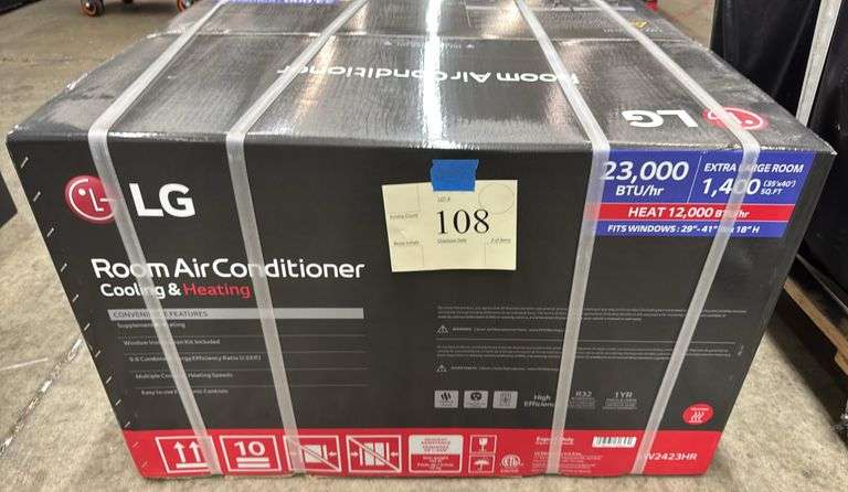 LG ROOM AIR CONDITIONER W/ HEATING & COOLING IN BOX - Earl's Auction ...