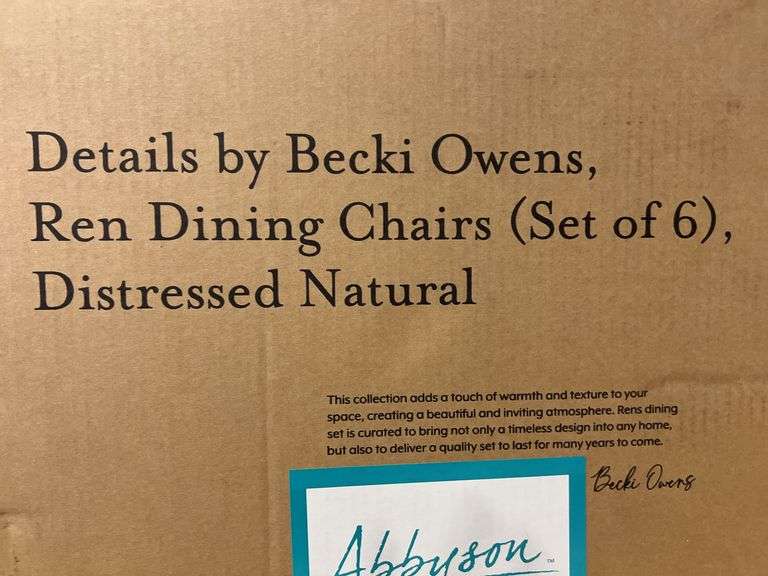 BECKI OWENS 7PC REN DINING SET IN BOXES - DISTRESSED NATURAL - Earl's ...