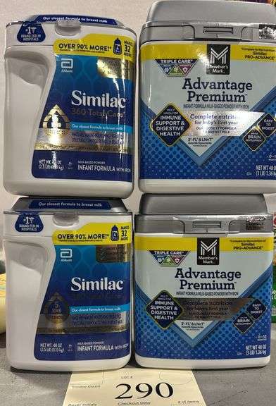 (4) CONTAINERS OF INFANT FORMULA - MM & SIMILAC - Earl's Auction Company