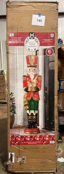 6FT PRE LIT MUSICAL GRAND NUTCRACKER IN BOX - Earl's Auction Company
