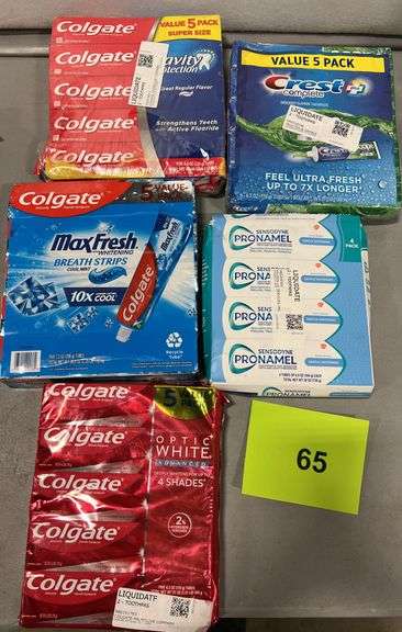 (5) PACKS OF TOOTHPASTE - COLGATE, CREST & SENSODYNE - Earl's Auction ...