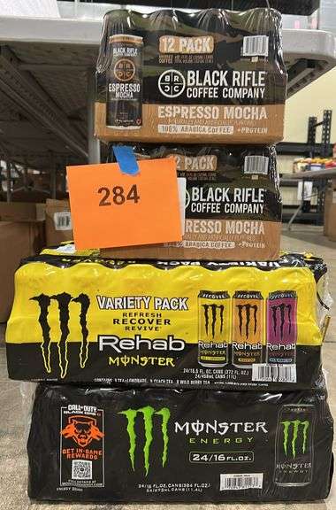 (4) PACKS OF ENERGY DRINKS - BLACK RIFLE COFFEE & MONSTER - Earl's ...