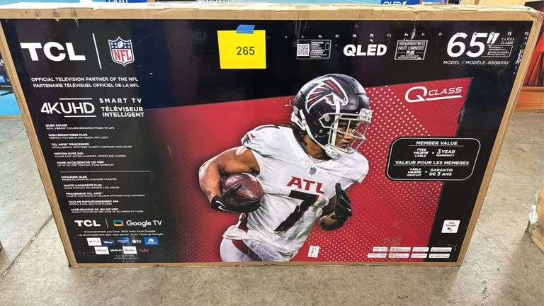 TCL 65" QLED 4K SMART TV IN BOX - Earl's Auction Company