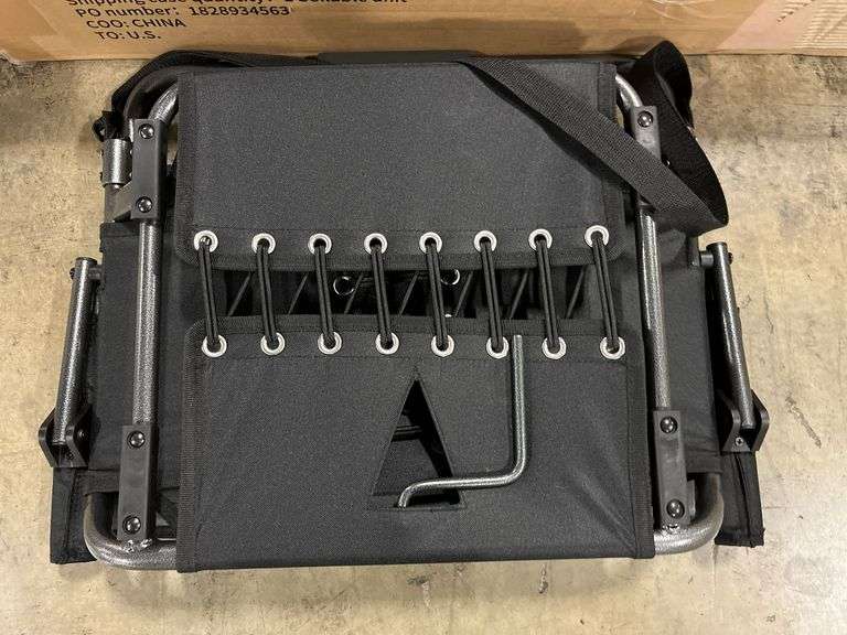 PORTABLE SWING LOUNGER CHAIR & HARD ARM STADIUM SEAT - GREY & BLACK ...