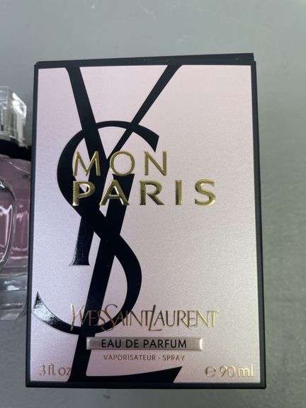 YVES SAINT LAURENT MON PARIS 90ML PERFUME W/ BOX - Earl's Auction Company