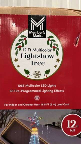 12FT MULTICOLOR LIGHTSHOW TREE IN BOX - Earl's Auction Company
