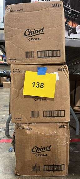 (3) BOXES OF CHINET CRYSTAL PLATES (100 PER BOX) - Earl's Auction Company