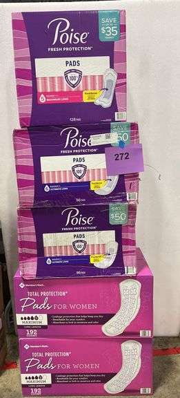 (5) BOXES OF WOMENS PADS - Earl's Auction Company