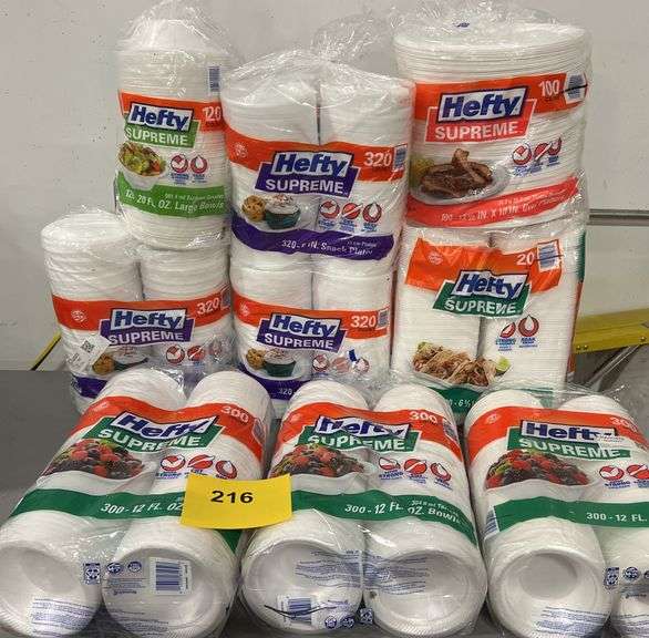 (9) PACKS OF HEFTY FOAM PLATES/ BOWLS - Earl's Auction Company