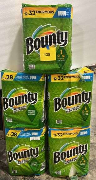 (5) PACKS OF BOUNTY PAPER TOWELS - Earl's Auction Company