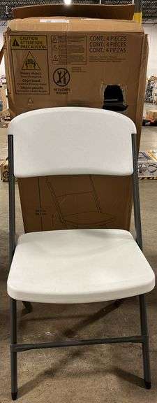 (4) LIFETIME FOLDING CHAIRS IN BOX - WHITE - Earl's Auction Company