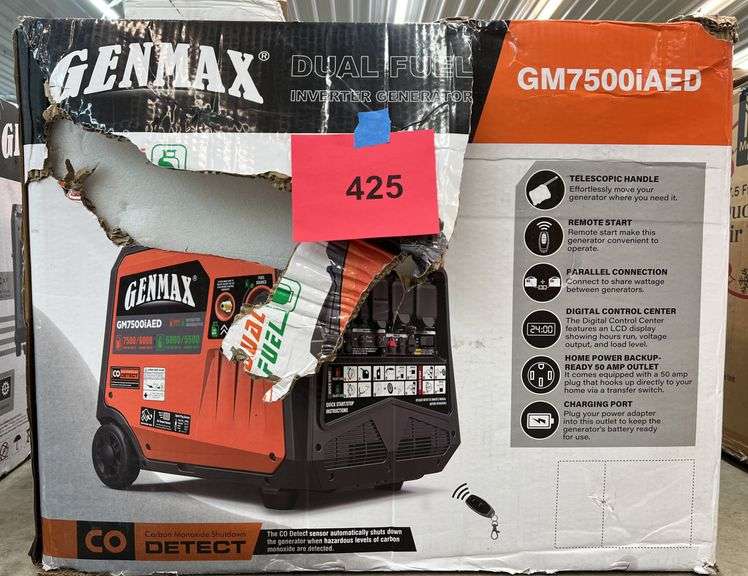 GENMAX DUAL FUEL INVERTER GENERATOR IN BOX - Earl's Auction Company