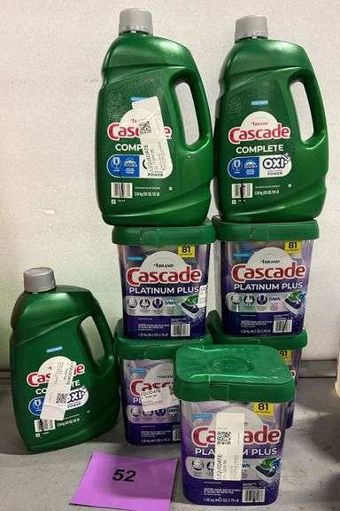 8PC CASCADE DISH DETERGENT LOT - LIQUID & TABS - Earl's Auction Company