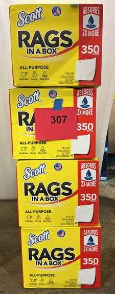 (4) BOXES OF SCOTT RAGS IN A BOX - Earl's Auction Company