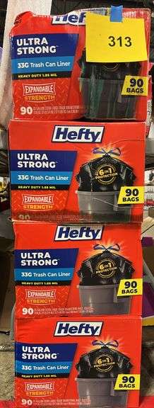 (4) BOXES OF HEFTY TRASH BAGS - Earl's Auction Company