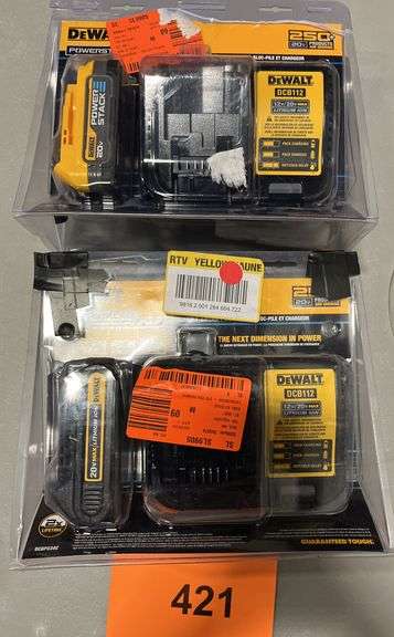 AS IS - (2) DEWALT SUPERSTACK BATTERY & CHARGER SETS - Earl's Auction ...