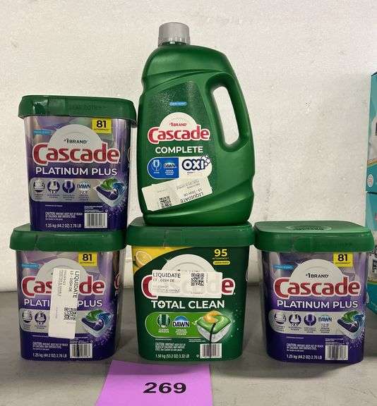 5PC CASCADE DISH DETERGENT LOT - LIQUID & TABS - Earl's Auction Company