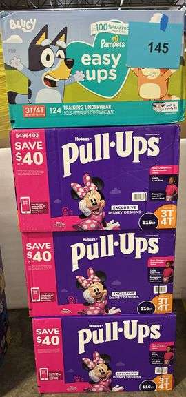 (4) BOXES OF DIAPERS - SIZE 3T/4T - Earl's Auction Company