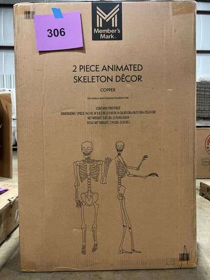 2PC ANIMATED SKELETON DECOR IN BOX - COPPER - Earl's Auction Company