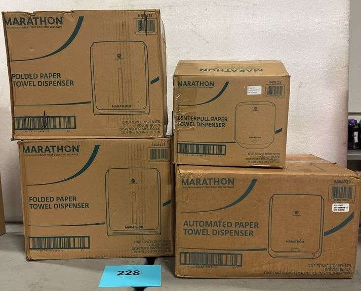 (4) MARATHON PAPER TOWEL DISPENSERS IN BOXES - Earl's Auction Company