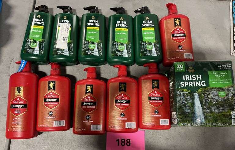 12PC MENS HYGIENE LOT - IRISH SPRING & OLD SPICE - Earl's Auction Company