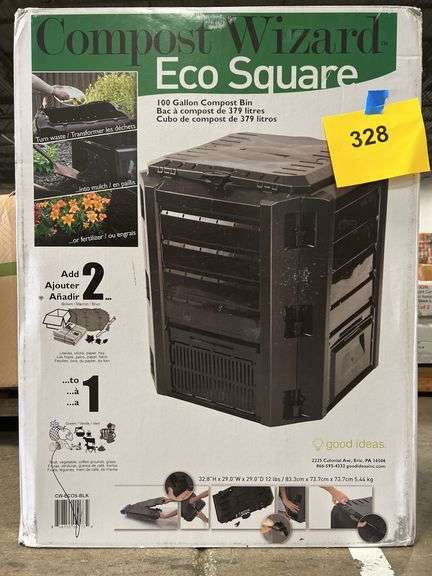 COMPOST WIZARD ECO SQUARE 100 GAL COMPOST BIN IN BOX - Earl's Auction ...