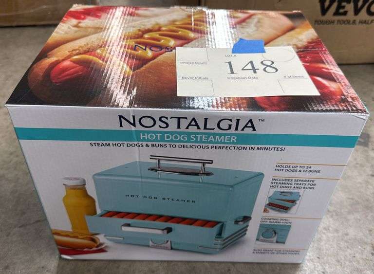 NOSTALGIA HOT DOG STEAMER IN BOX - Earl's Auction Company
