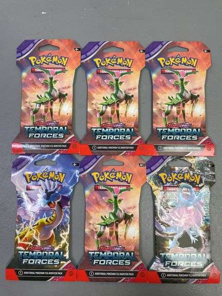 (6) OPENED POKEMON TEMPORAL FORCES SLEEVED BOOSTER PACKS - Earl's ...