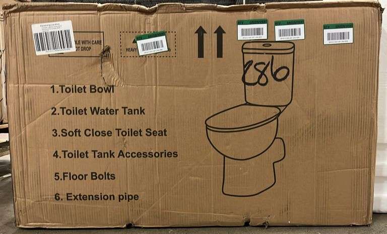 SIMPLE PROJECT 2PC DUAL FLUSH ROUND HIGH TOILET IN BOX - Earl's Auction ...