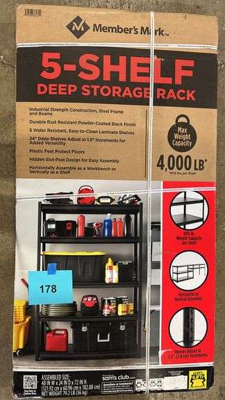 (1) 5 SHELF DEEP STORAGE RACK IN BOX - Earl's Auction Company