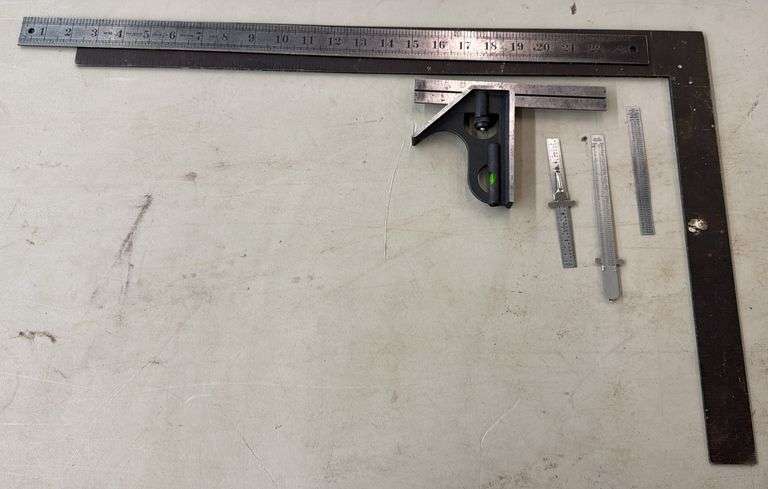 MISC LOT - CARPENTER LEVEL, RULERS - Earl's Auction Company