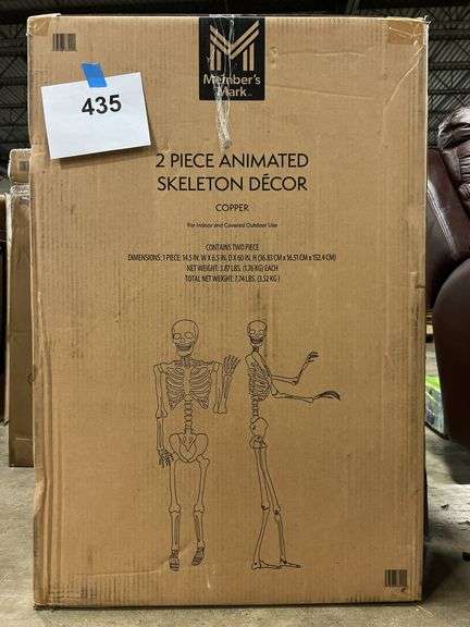 2PC ANIMATED SKELETON DECOR IN BOX - COPPER - Earl's Auction Company
