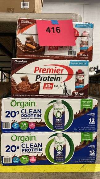 (4) BOXES OF PROTEIN SHAKES - PREMIER PROTEIN & ORGAIN - Earl's Auction ...