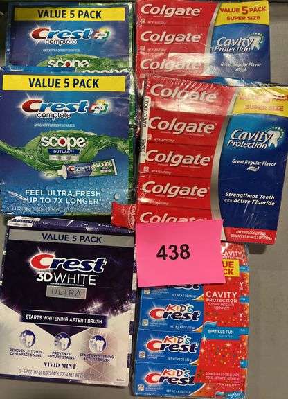(6) PACKS OF TOOTHPASTE - CREST & COLGATE - Earl's Auction Company