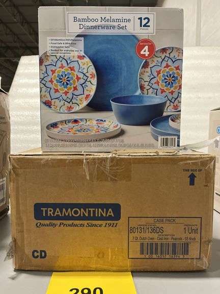 TRAMONTINA 7QT DUTCH OVEN & 12PC DINNERWARE SET IN BOXES - Earl's ...