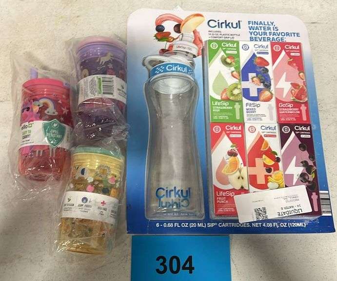 CIRKUL WATER BOTTLE SET & (3) ELLO KIDS WATER BOTTLES - Earl's Auction ...