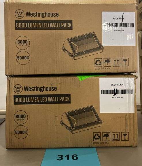(2) WESTINGHOUSE 8000 LUMEN LED WALL PACKS IN BOXES - Earl's Auction ...