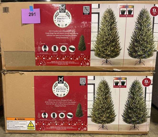 9FT PRE LIT DUCHESS FIR TREE IN BOXES - Earl's Auction Company
