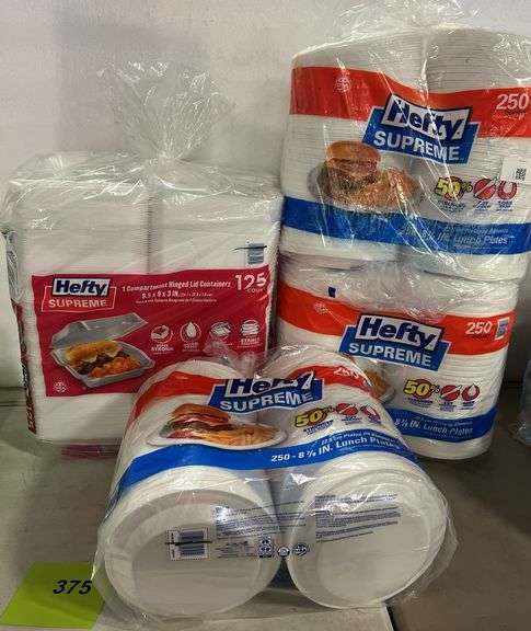 (4) PACKS OF HEFTY FOAM PLATES/ CONTAINERS - Earl's Auction Company