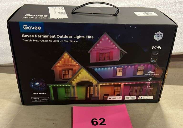 GOVEE PERMANENT OUTDOOR LIGHTS ELITE IN BOX - Earl's Auction Company