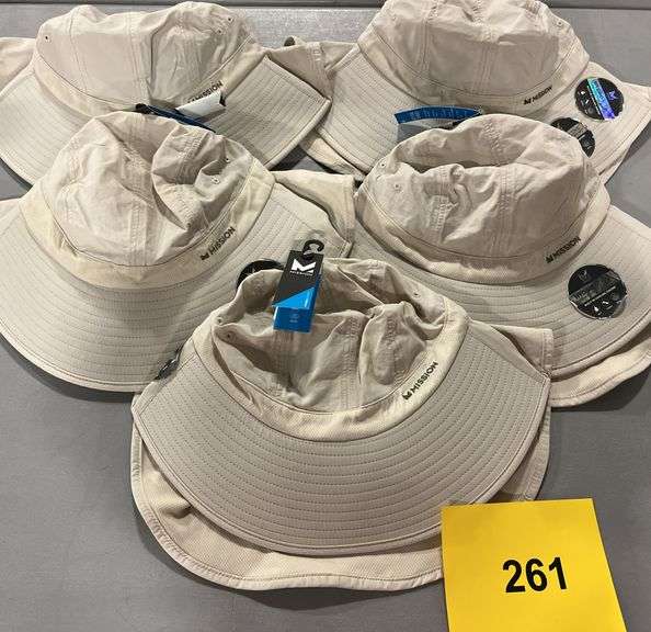 (5) MISSION HYDROACTIVE COOLING HATS - BEIGE - Earl's Auction Company