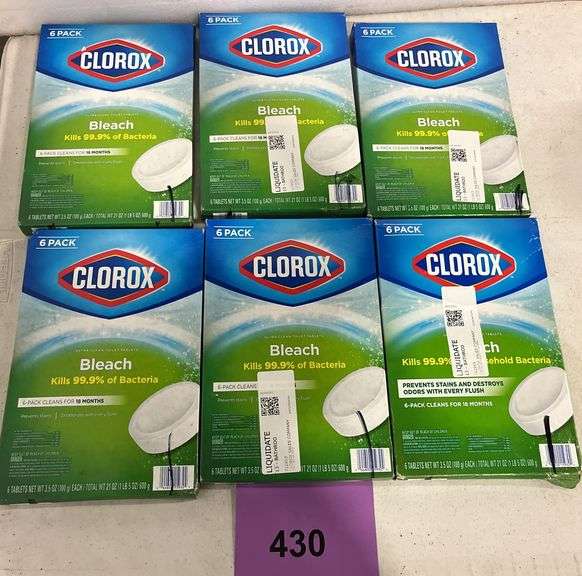 (6) BOXES OF CLOROX BLEACH TOILET TABLETS - Earl's Auction Company