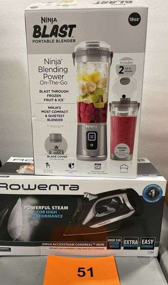 ROWENTA IRON & NINJA BLENDER - Earl's Auction Company