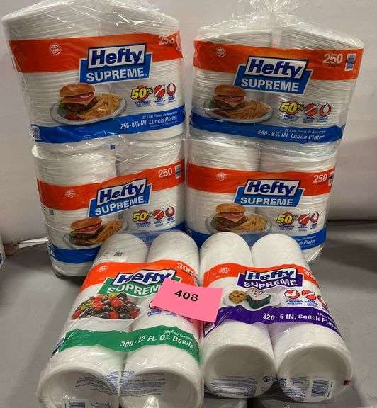 (6) PACKS OF HEFTY FOAM PLATES/ BOWLS - Earl's Auction Company