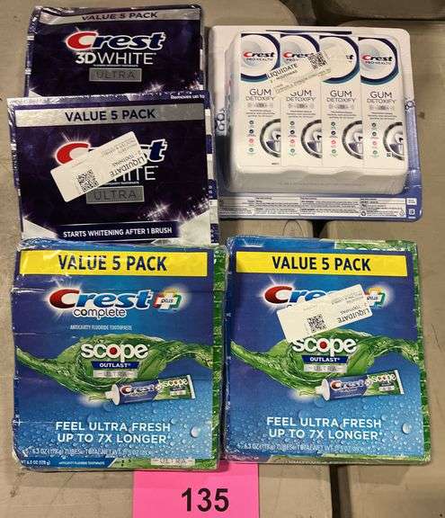(5) PACKS OF CREST TOOTHPASTE - Earl's Auction Company
