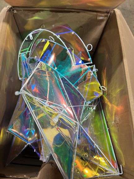 AS IS - PRE LIT PRISMATIC TREE & ANGEL IN BOXES - Earl's Auction Company